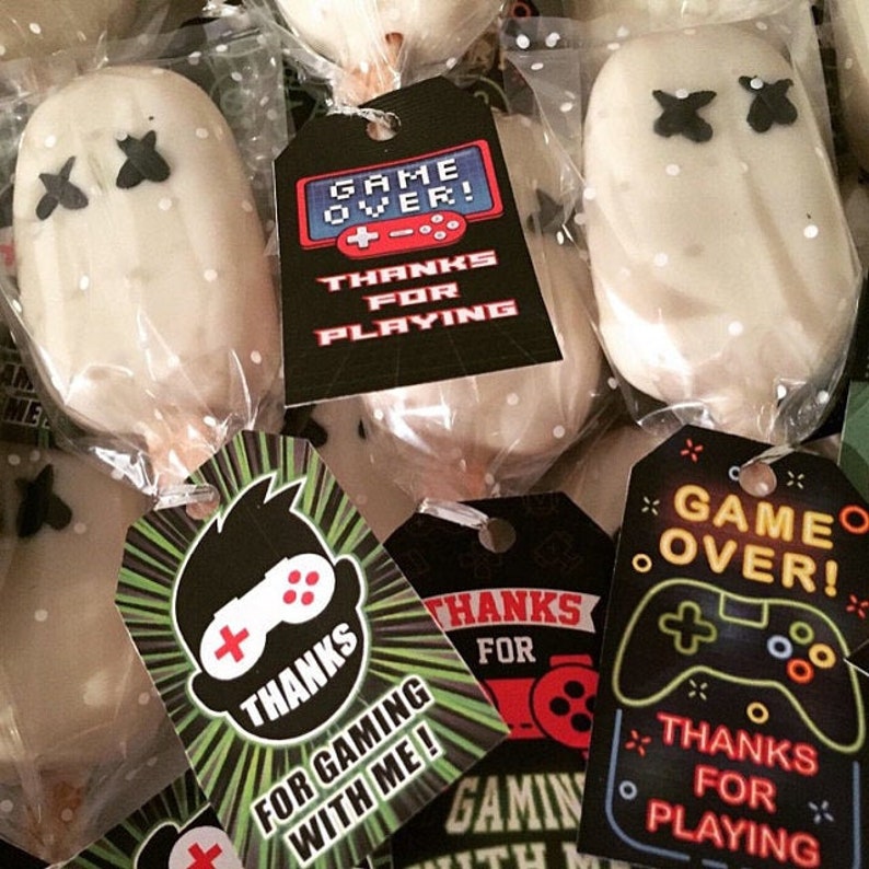 Video Game Thank You Tags Cards Gamer Party Decorations - Etsy