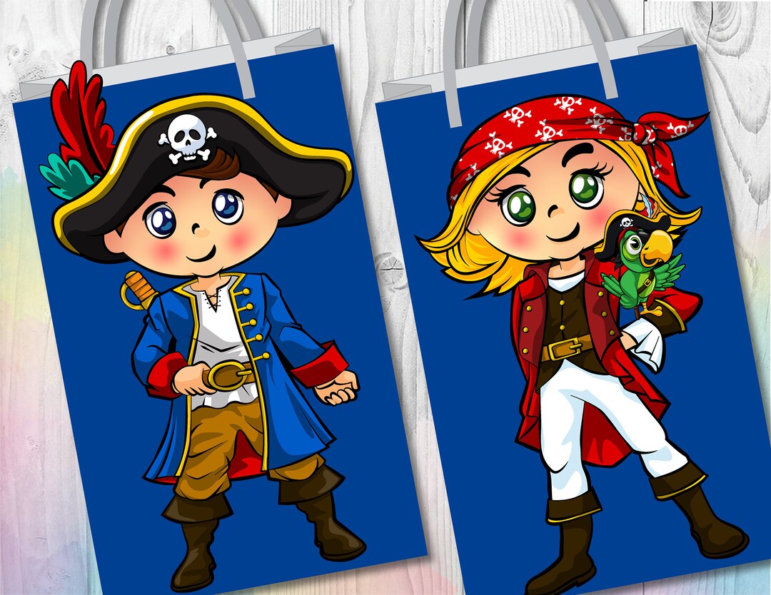 Pirate Favor Bags, Pirate Party Treat Bags , Goodie Loot Bags, Pirate ...