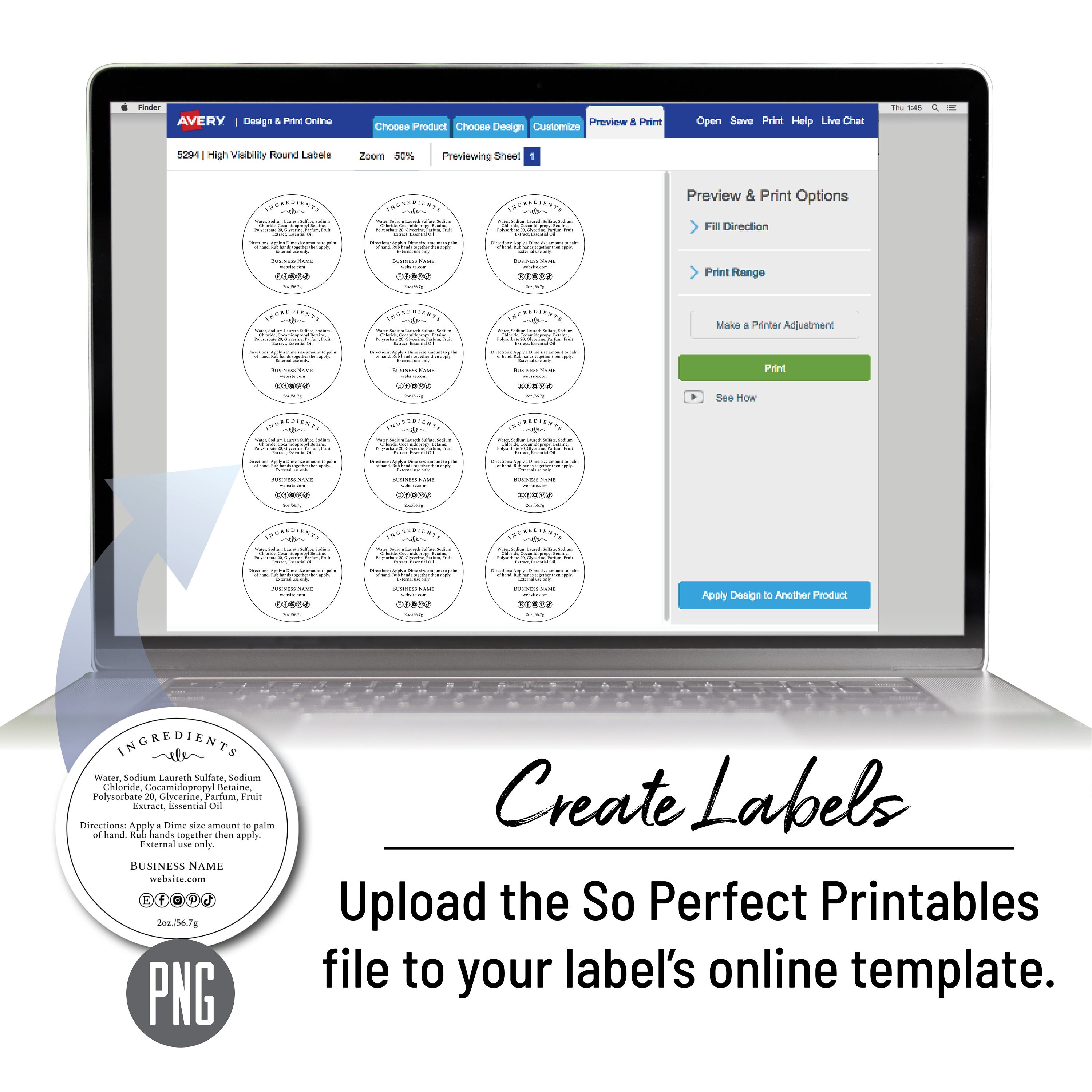 Ingredient Label Template Custom Product Packaging Sticker. - Etsy UK