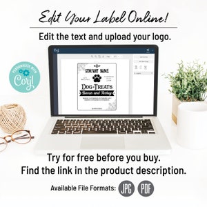 Dog or Cat Treat Label Template, Custom Digital Pet Product Sticker ...