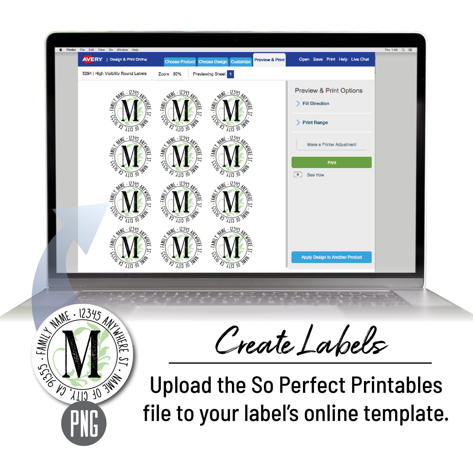 Round Address Labels for Sticker Labels, Printable Address Circle ...