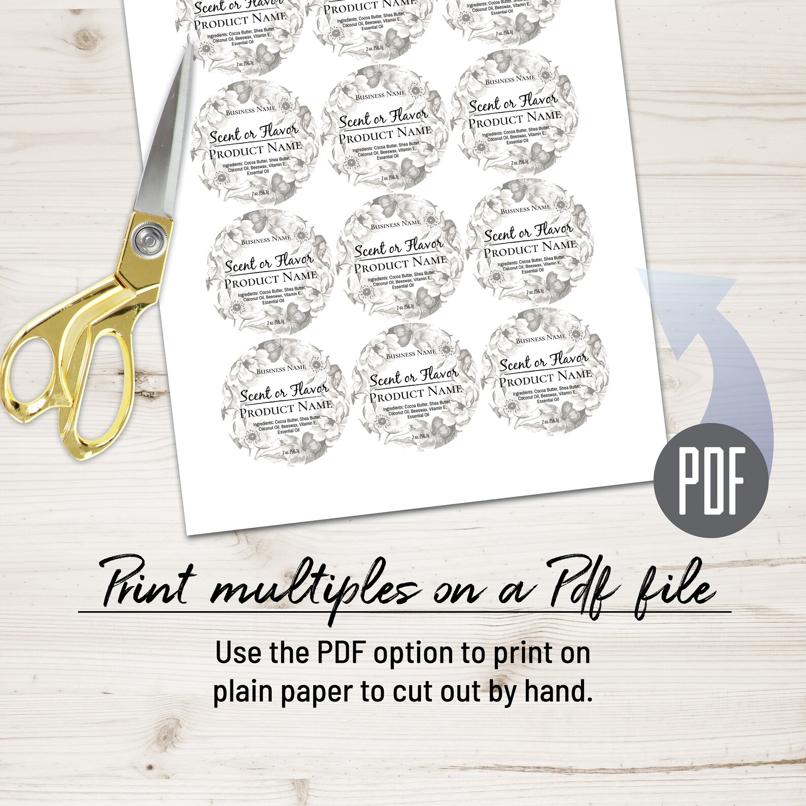 Editable Circle Label Template. Printable Round Engraved - Etsy