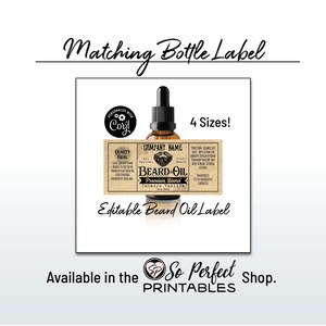 Editable Beard Balm Label Template. Shaving Soap Label. Customize ...