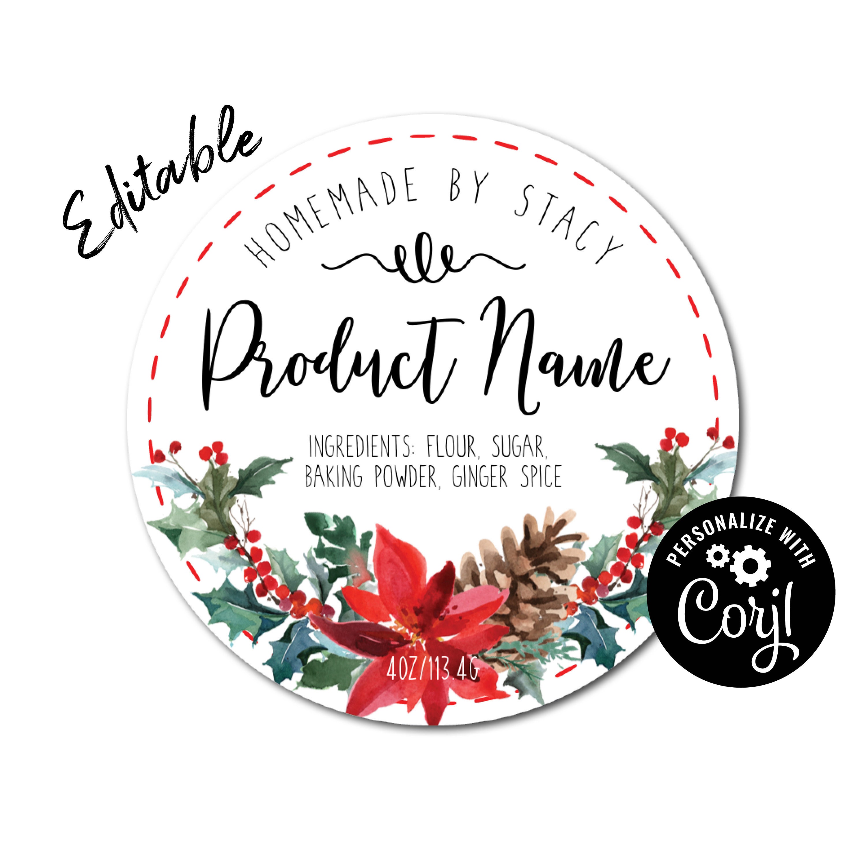 Round Jar Label Template - Etsy