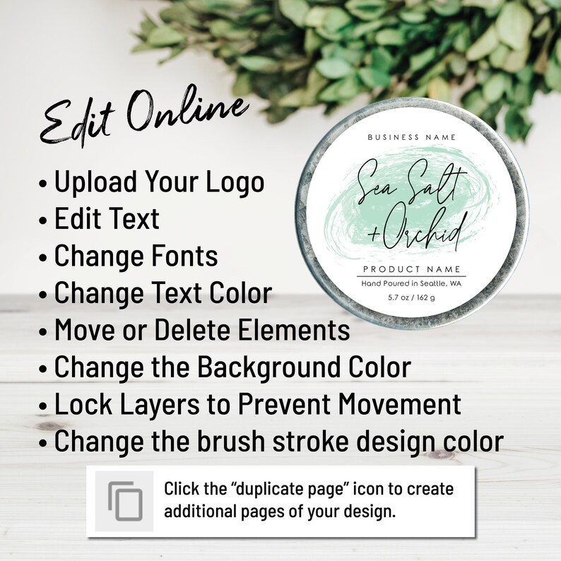 Editable Circle Label Template. Round Sticker Template. - Etsy