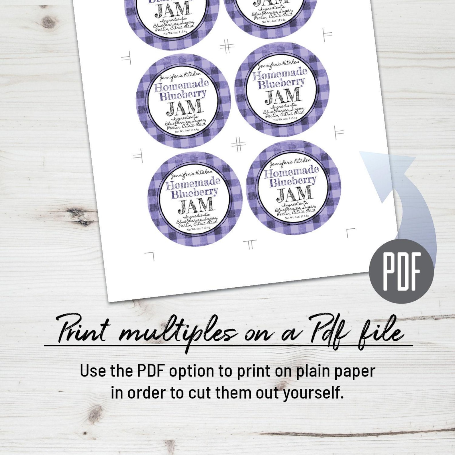 Round Product Label, Gingham Farmhouse. Edit Label Template Online ...