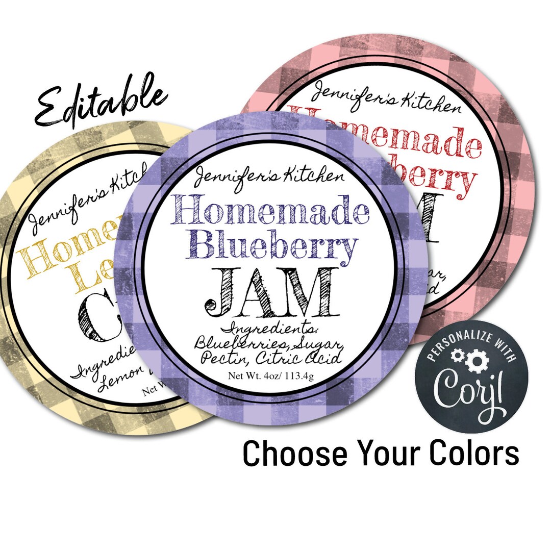 Round Product Label, Gingham Farmhouse. Edit Label Template Online ...