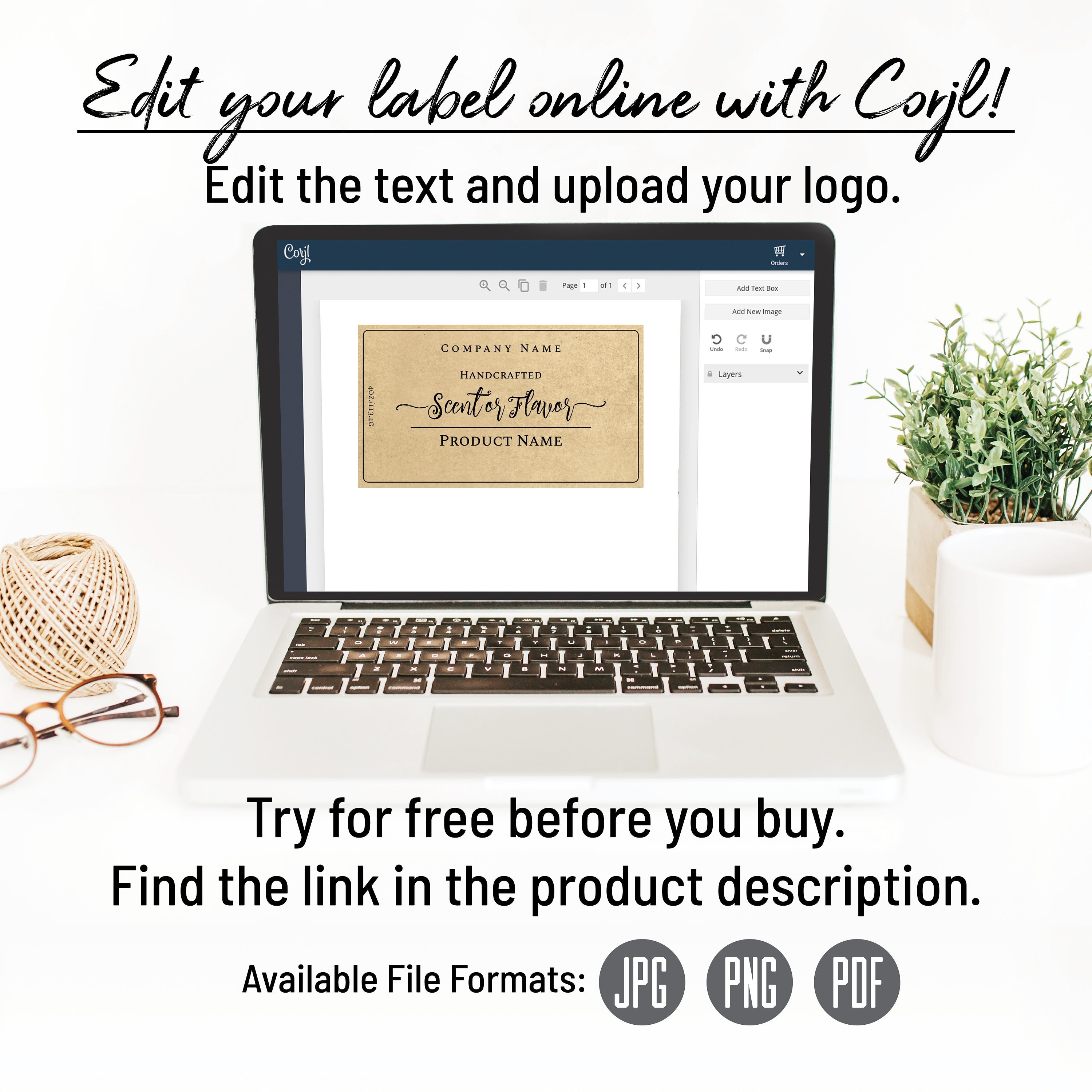 Editable Printable Product Tag Template Simply Natural Tags - Etsy