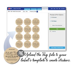 Editable Circle Product Label Template. Floral Vine Sticker. Edit Label ...