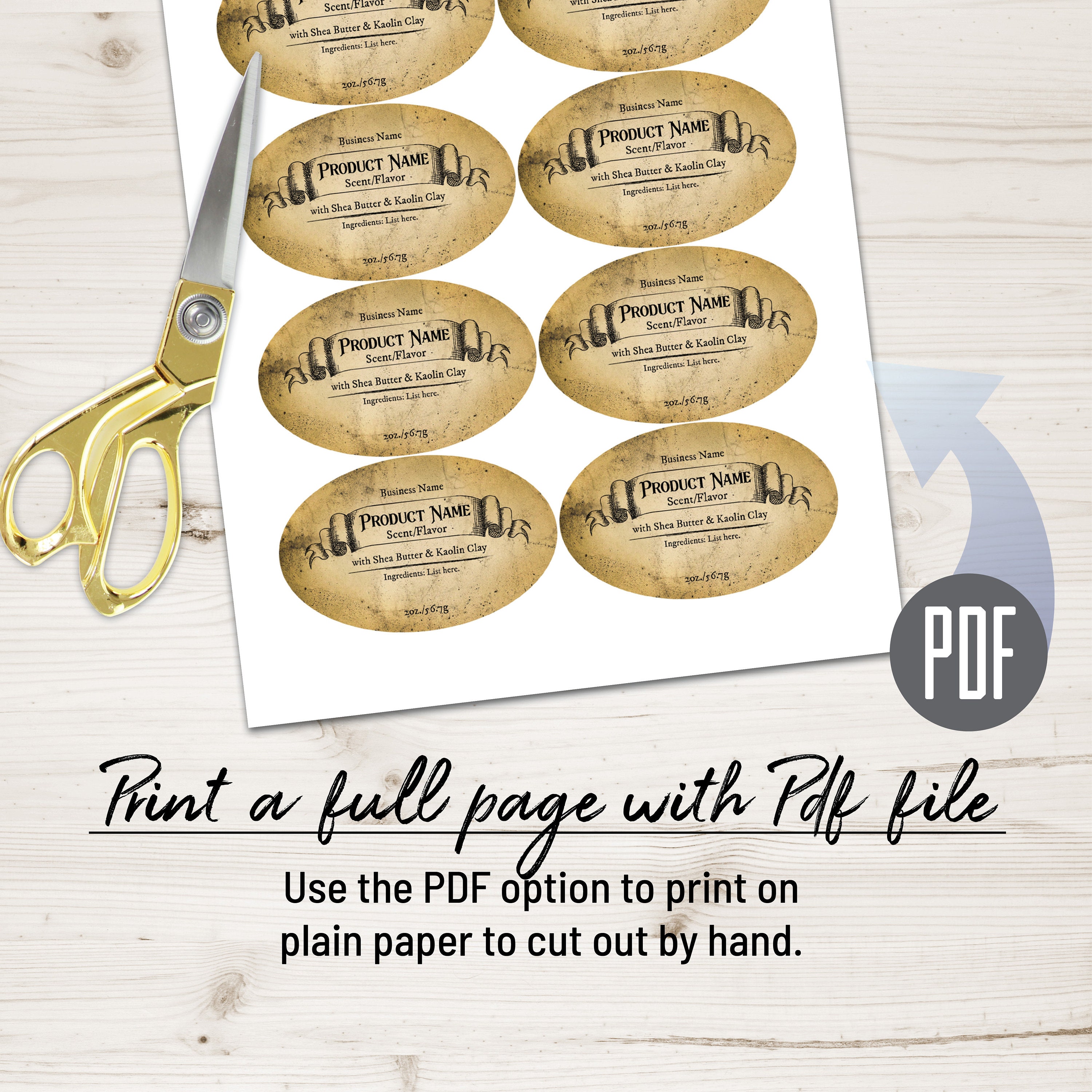 Antique Oval Labels for Jars Bottles Tins Homemade | Etsy