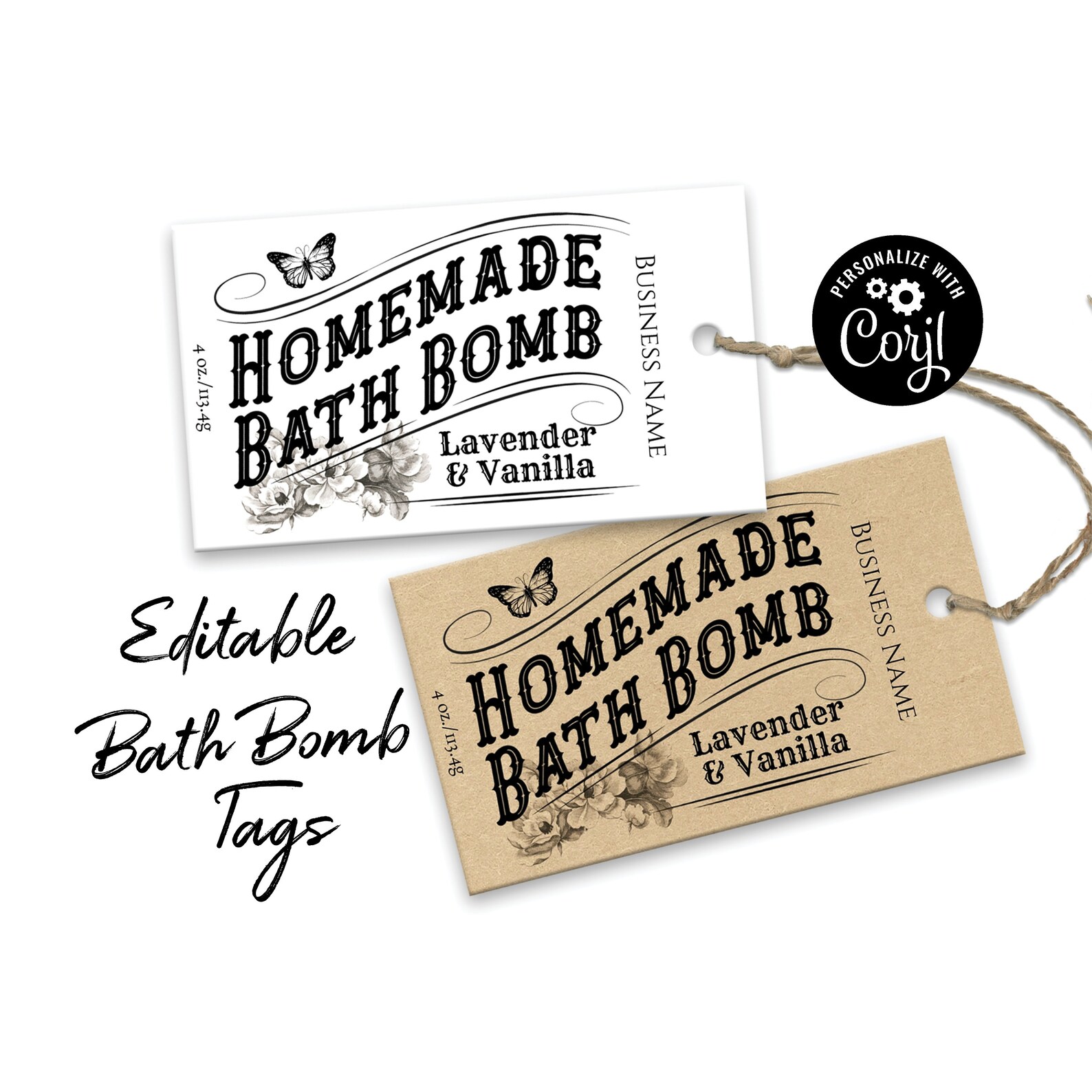 Bath Bomb Label Editable Printable Tag Template for Bath | Etsy