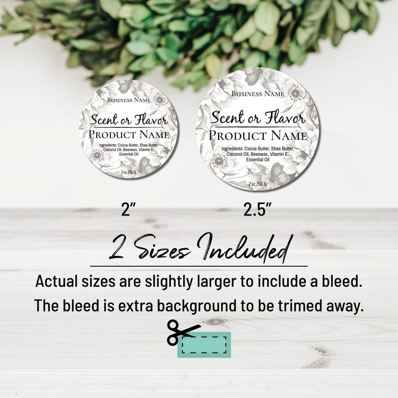 Editable Circle Label Template. Printable Round Engraved Flowers Label ...