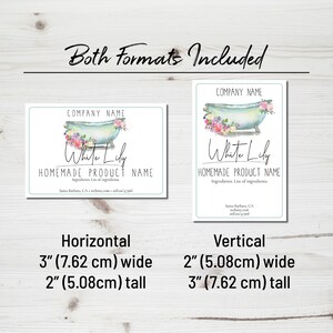 Editable Label Template Watercolor Bathtub. Customize W/ Corjl - Etsy