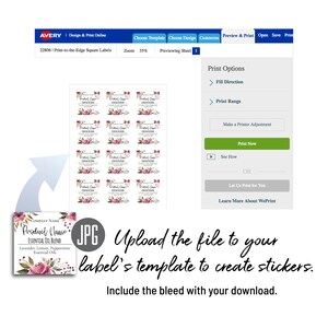 Editable Square Label Template, Floral Watercolor. Customize Online ...