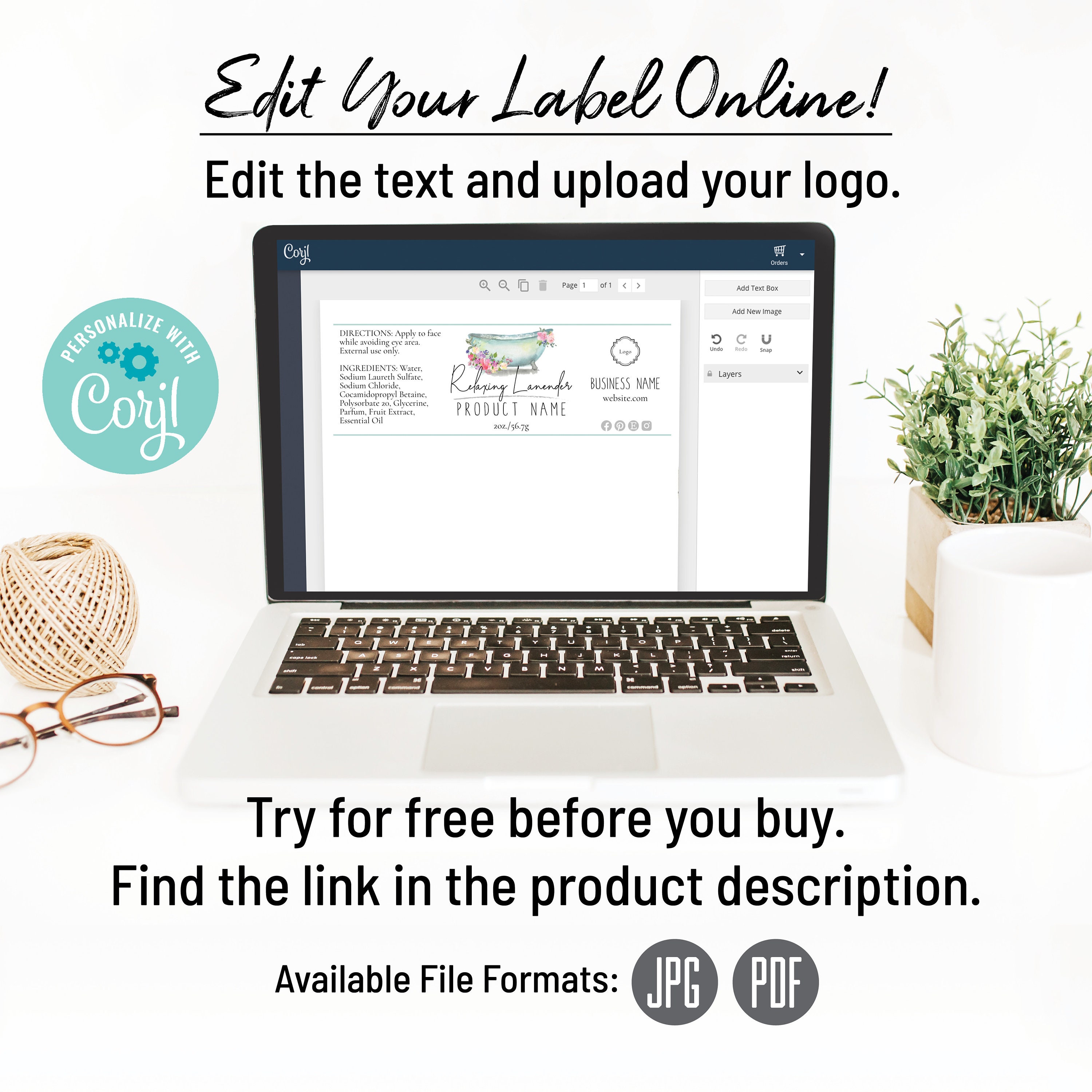 Wrap Around Label Template for Jars 2 4 6 8oz Jar Label - Etsy