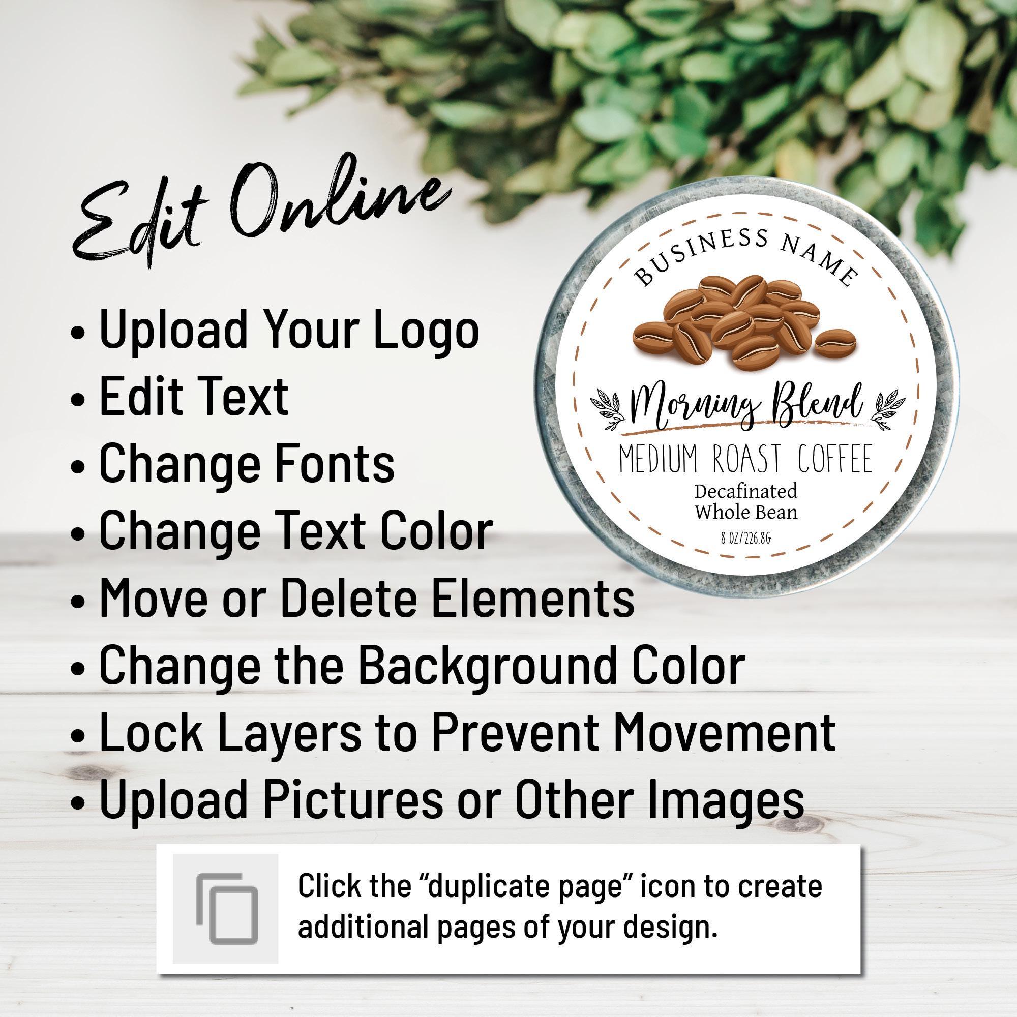 Coffee Bean Label Template. Coffee Bag Label. Sticker Product Template ...