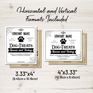 Dog or Cat Treat Label Template, Custom Digital Pet Product Sticker ...