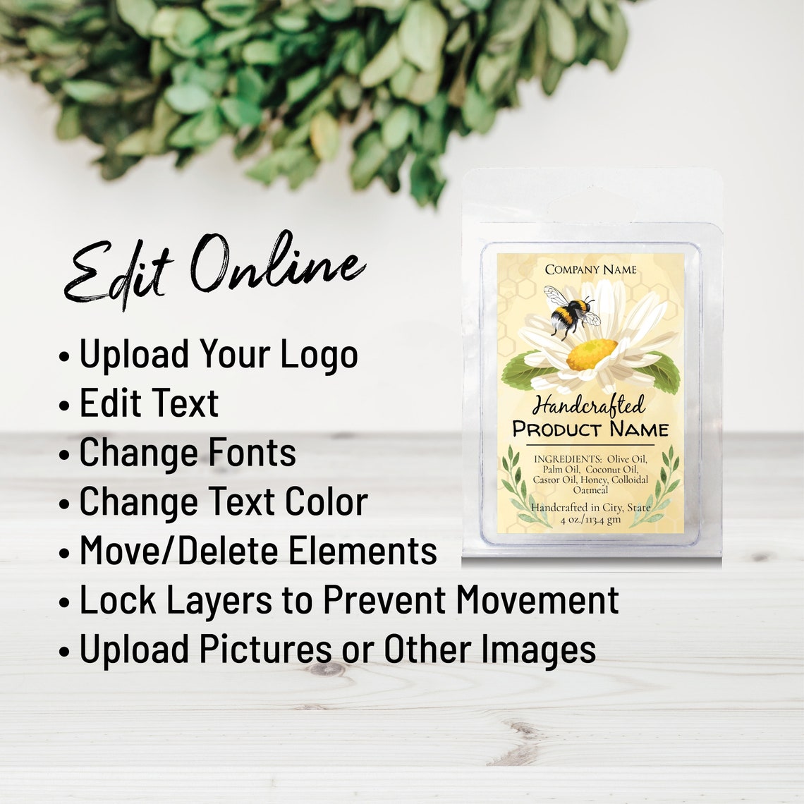 Bumblebee Product Label Template. Printable Sticker Labels for - Etsy