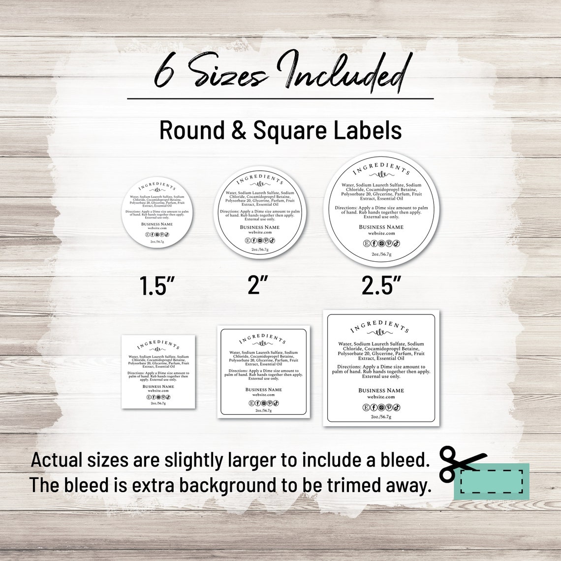 Ingredient Label Template Custom Product Packaging Sticker. - Etsy