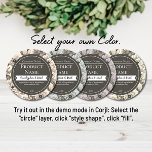Round Product Label Etched Flowers. Edit Product Label Template Online ...