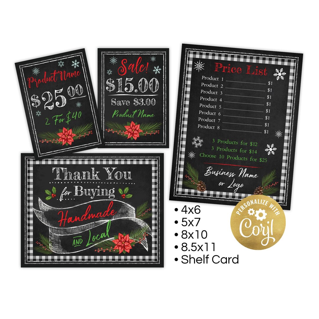 Paquete de plantillas de letreros navideños de pizarra. Letrero de ...