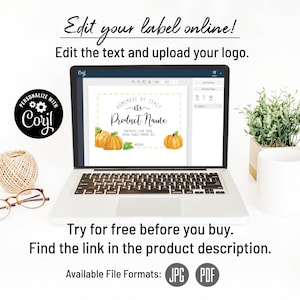 Pumpkin Label Template. Edit Digital File Online, Download & Print ...