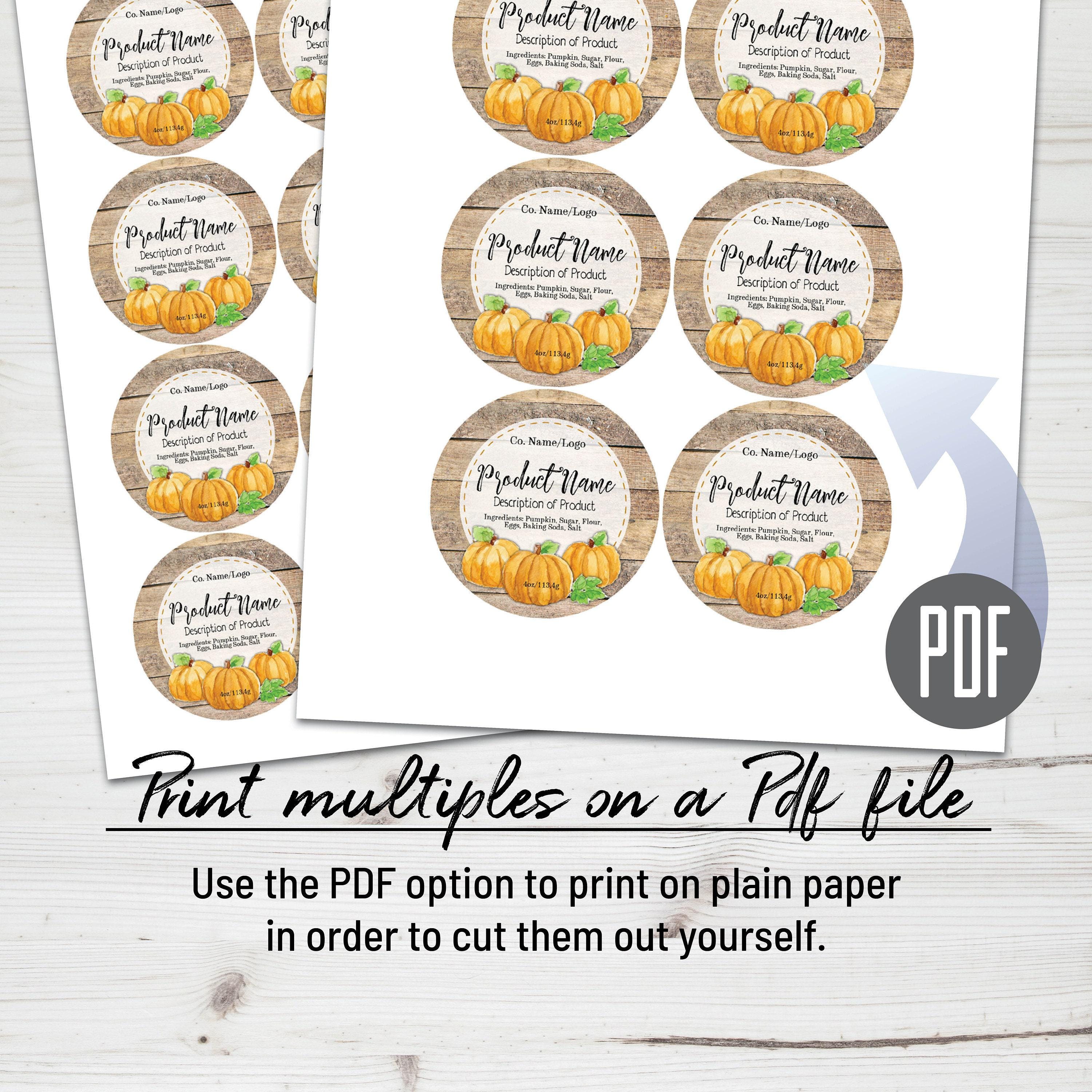 Fall Pumpkin on Wood Editable Label. Round Sticker Template. Edit ...