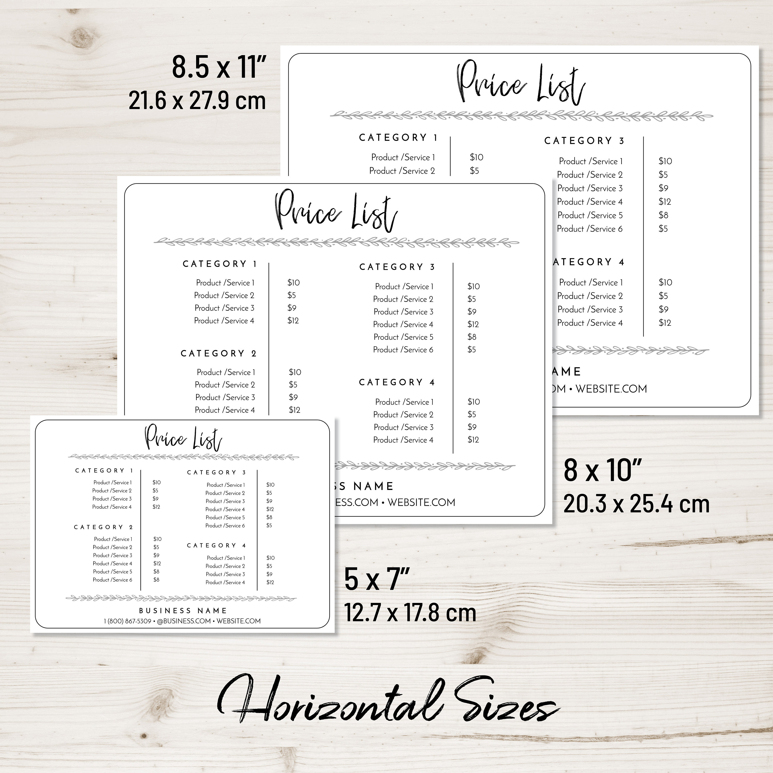 Editable Business Price List. Printable Store Price Sign for - Etsy