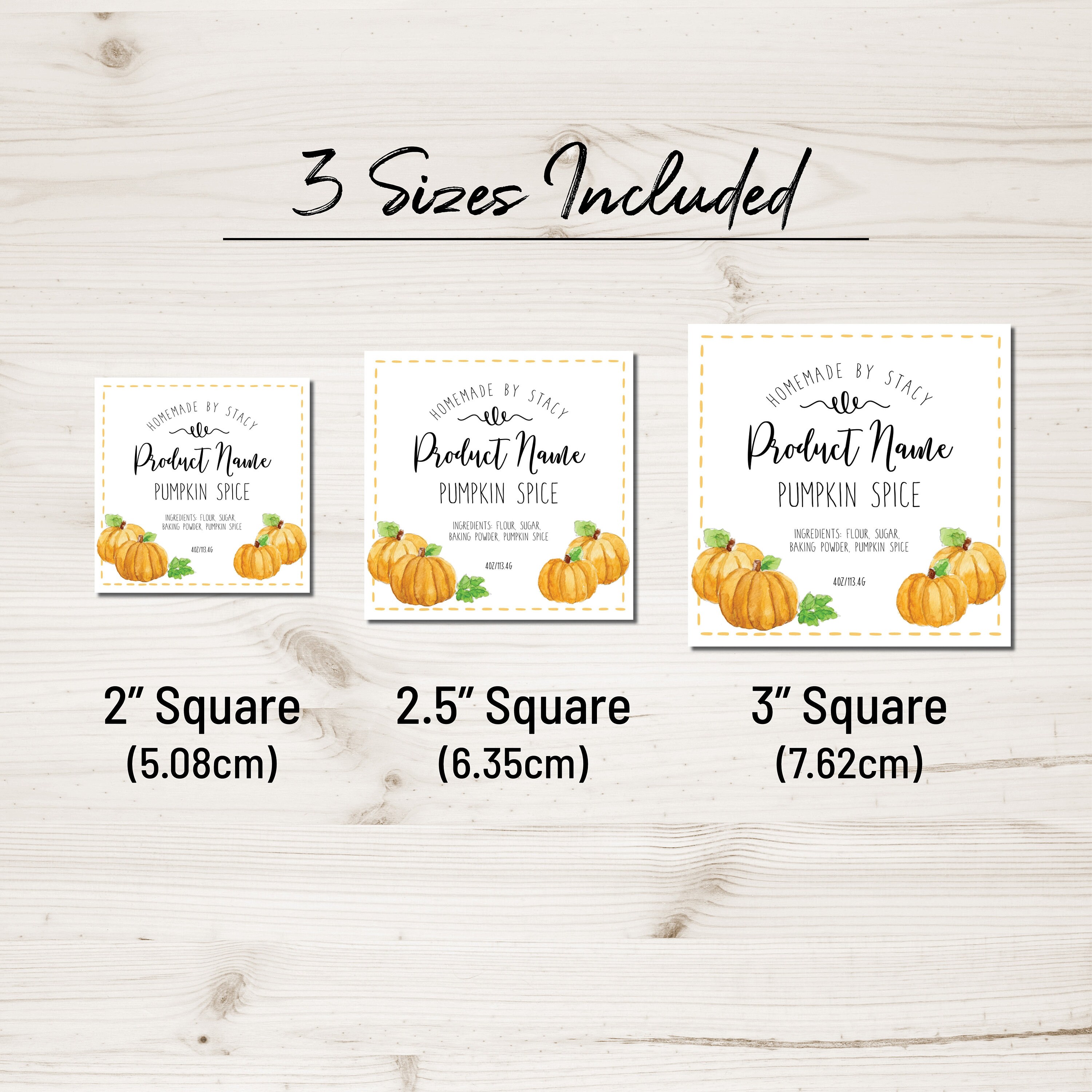 Pumpkin Label Template Custom Pumpkin Spice Product Label - Etsy