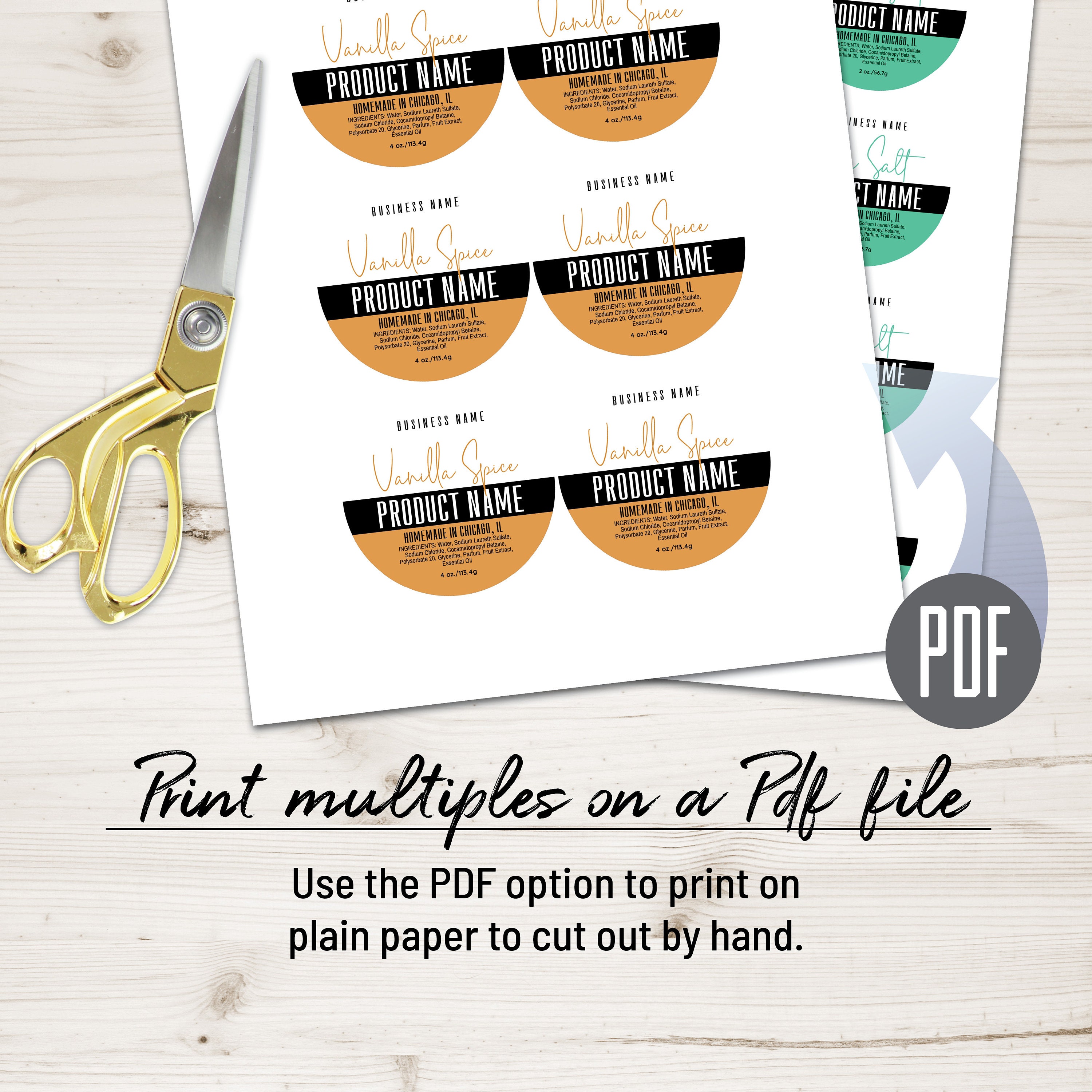 Editable Modern Round Label Sticker Template. Edit Product | Etsy