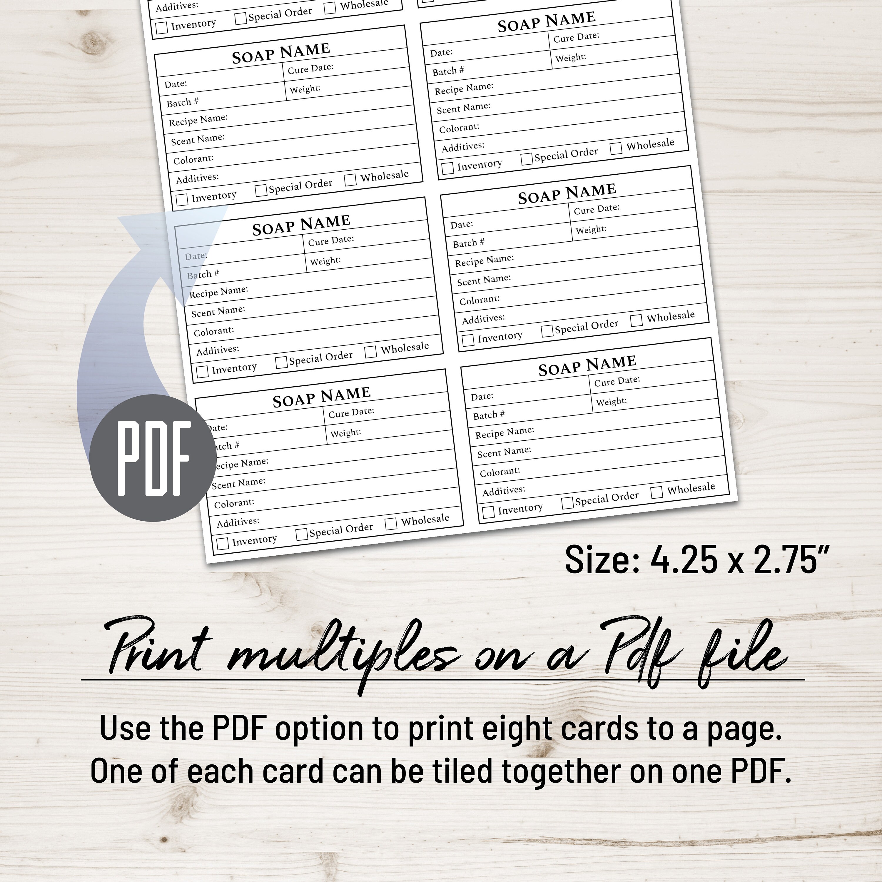 Soap Cure Card Editable Soap Batch Card. Soap Cure Shelf Rack - Etsy