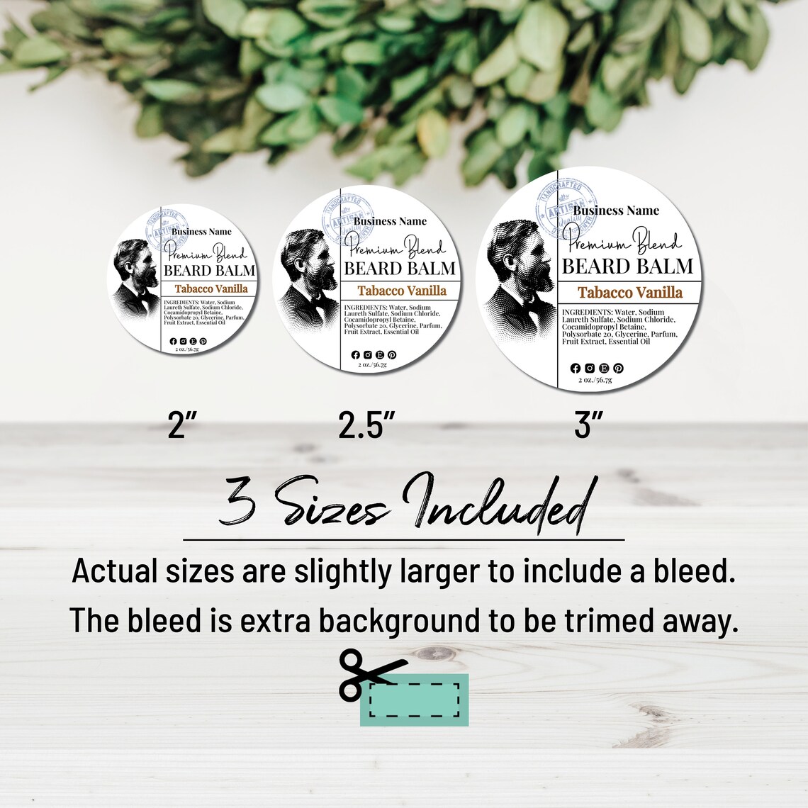 Editable Beard Balm Label Template With Bearded Man. Shaving | Etsy