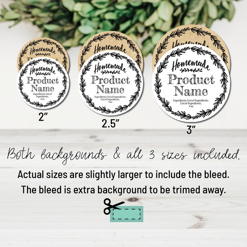 Round Homemade Label. Customizable Packaging Design for | Etsy