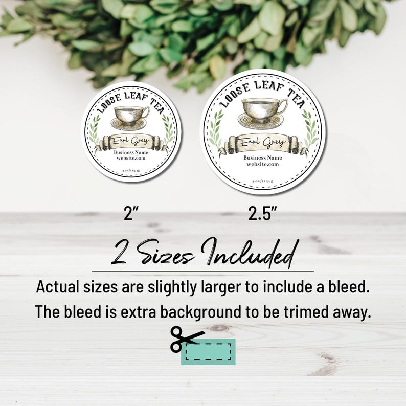 Tea Label Template. Tea Bag or Tea Party Label. Sticker Product ...