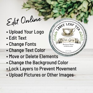 Tea Label Template. Tea Bag or Tea Party Label. Sticker Product ...