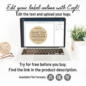 Editable Circle Product Label Template. Floral Vine Sticker. Edit Label ...