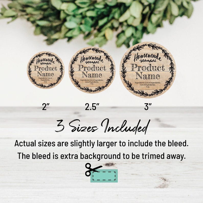 Homemade Natural Wood Round Label. Edit Product Label Template Online ...