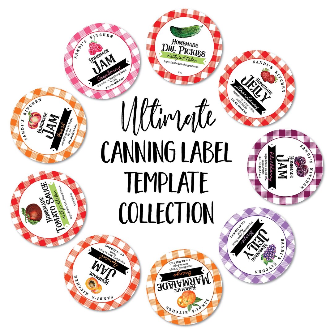 Canning Label Template Bundle. Custom Digital Sticker Templates. Edit ...