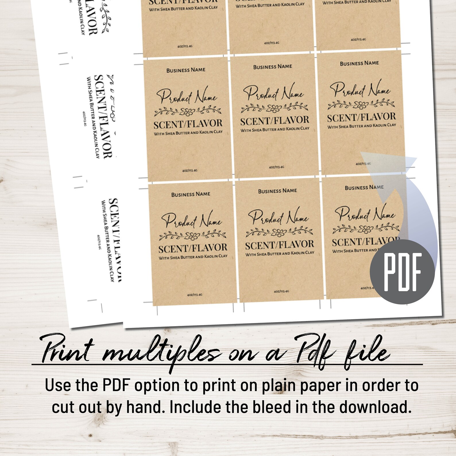 Editable Product Label Floral Vine Template. Customize W/ | Etsy