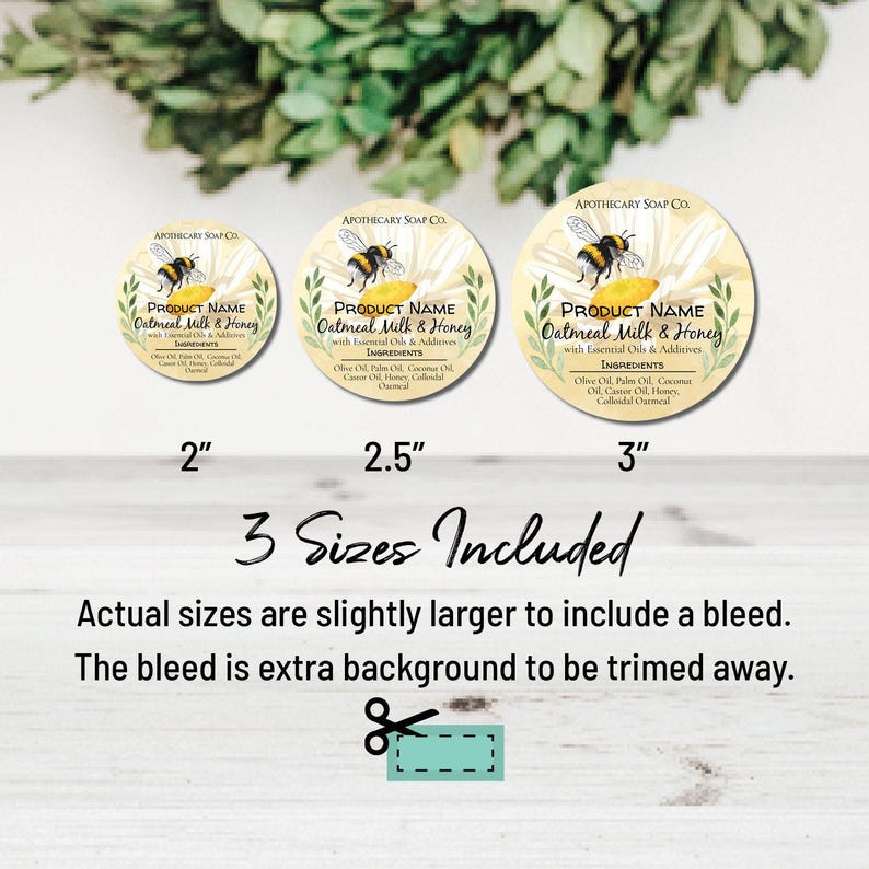 Bumblebee Round Label Template: Custom Product Packaging (digital Corjl ...