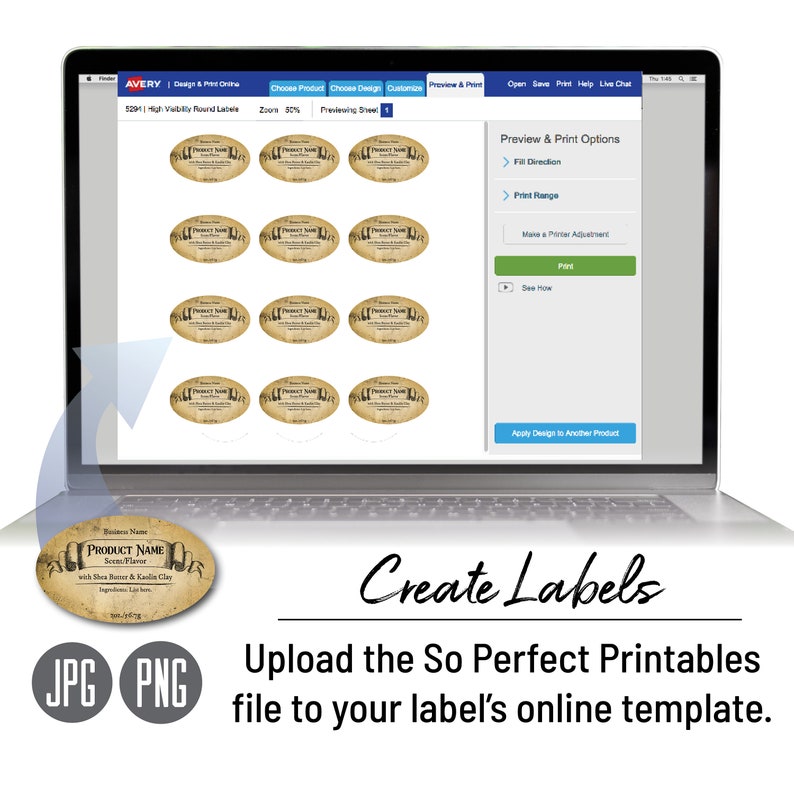 Antique Oval Labels for Jars Bottles Tins Homemade | Etsy