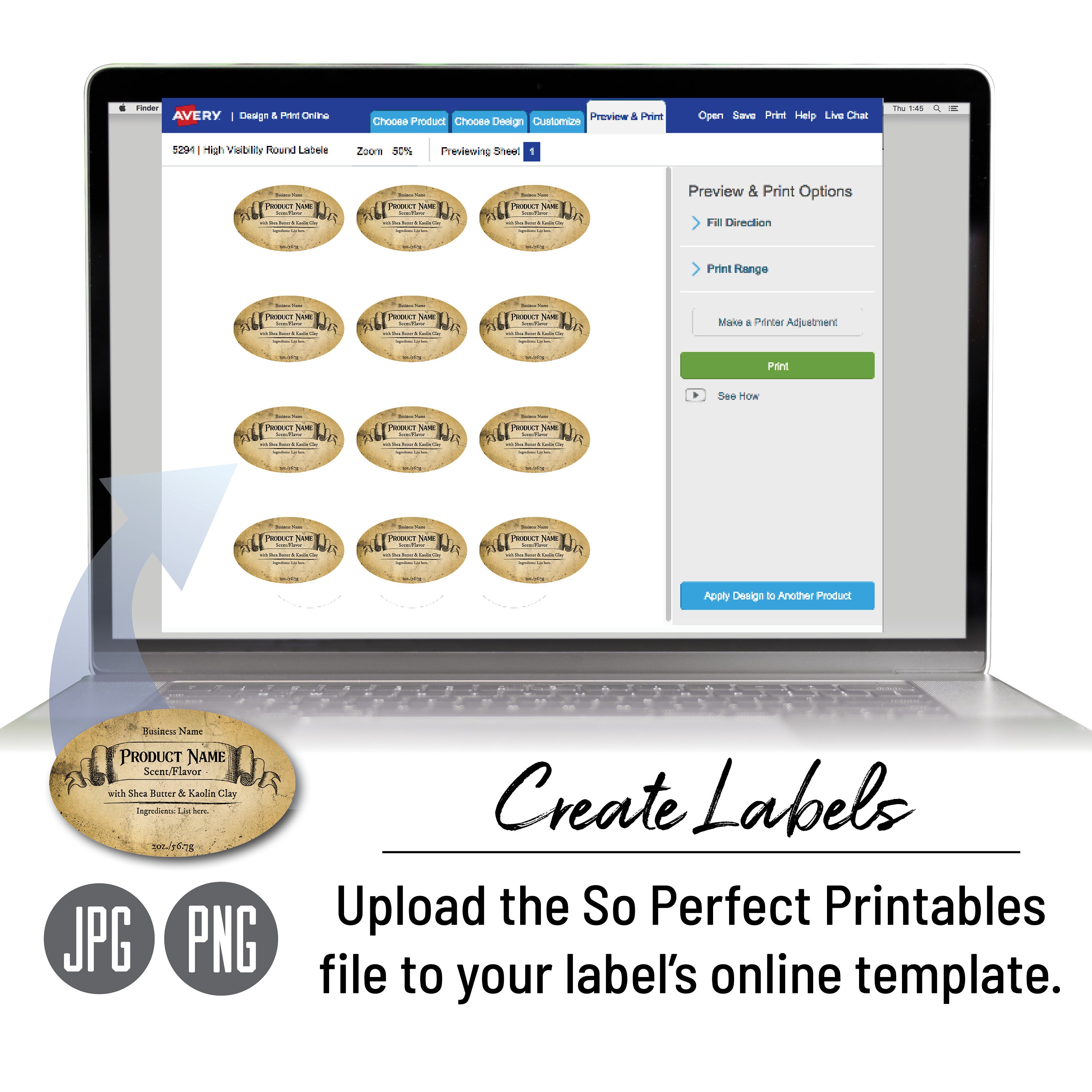 Antique Oval Labels for Jars Bottles Tins Homemade | Etsy