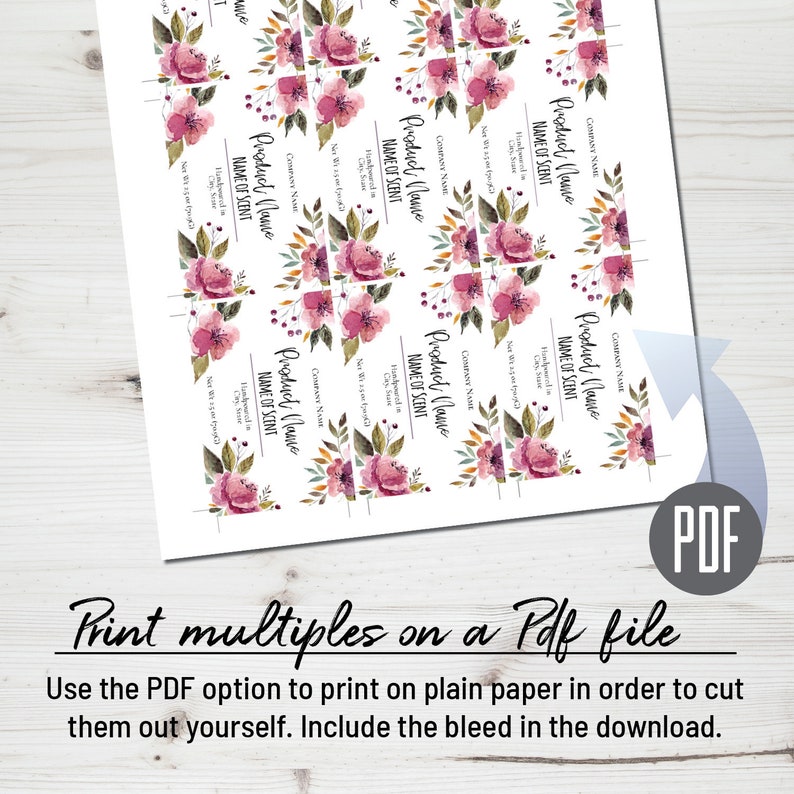 Editable Product Label Template Watercolor Floral. Packaging | Etsy