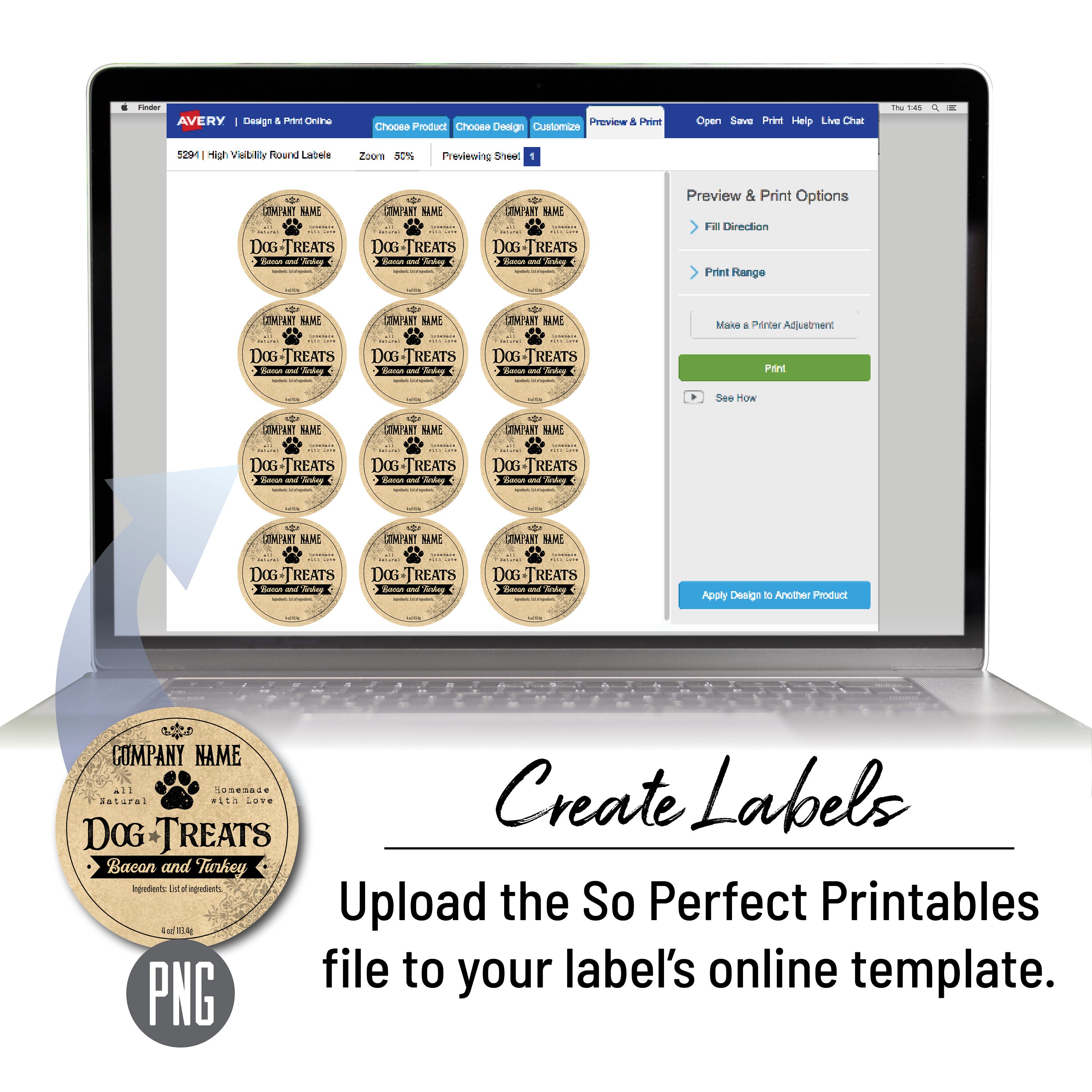 Dog Treats Round Label Template Custom Digital Pet Product - Etsy