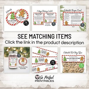 Christmas Cookie Mix Label for Mason Jars. Editable Xmas Sweets Label ...