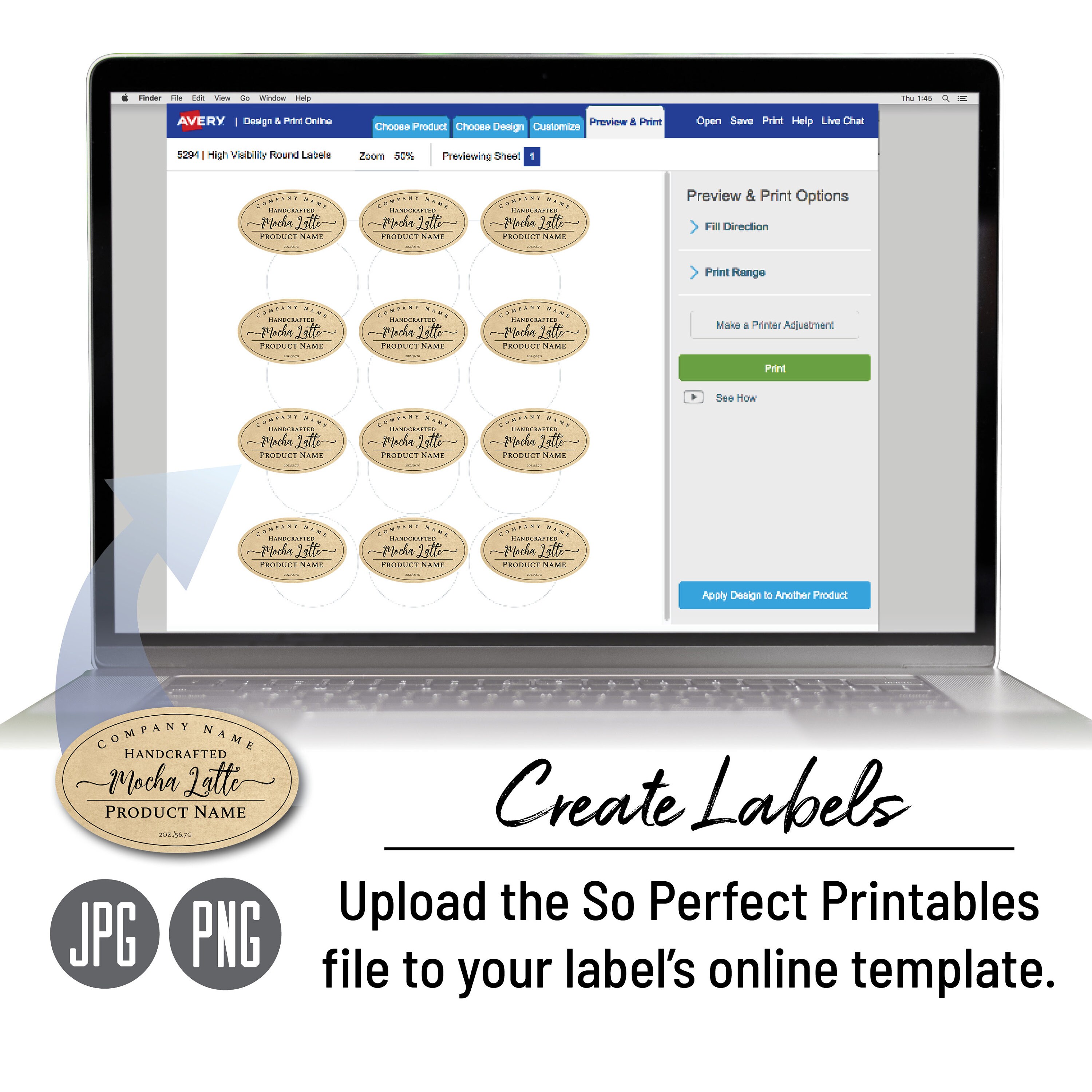 Editable Oval Labels for Jars Bottles Tins Homemade | Etsy