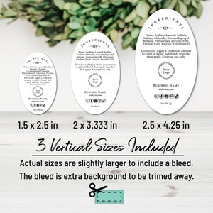 Oval Ingredient Label Template, Custom Product Packaging Sticker ...