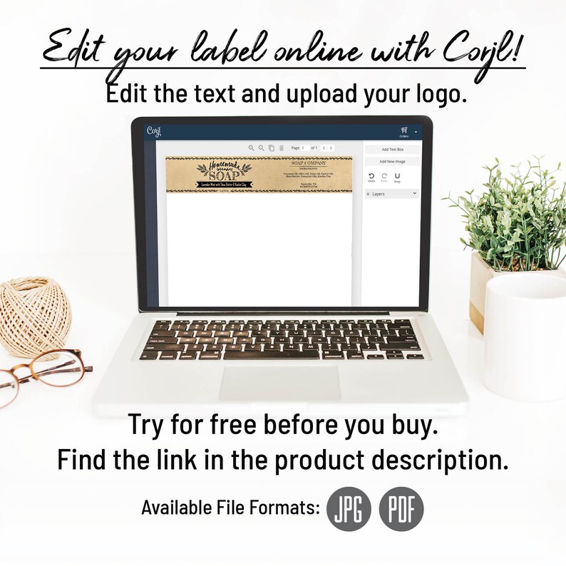 Soap Label Template Hand Drawn Design Custom Printable Soap Etsy