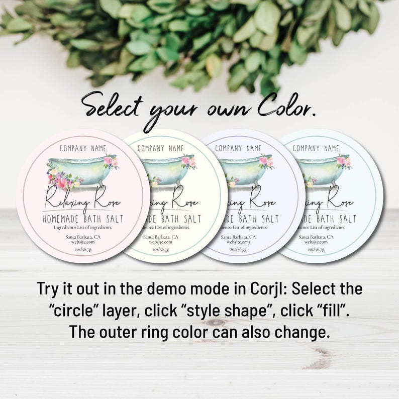 Editable Product Label for Jars, Candles, Soap, Stickers. Circle ...