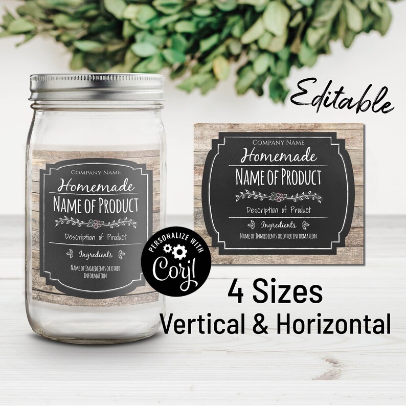 Chalkboard Farmhouse Product Label Template. Labels for Jars | Etsy